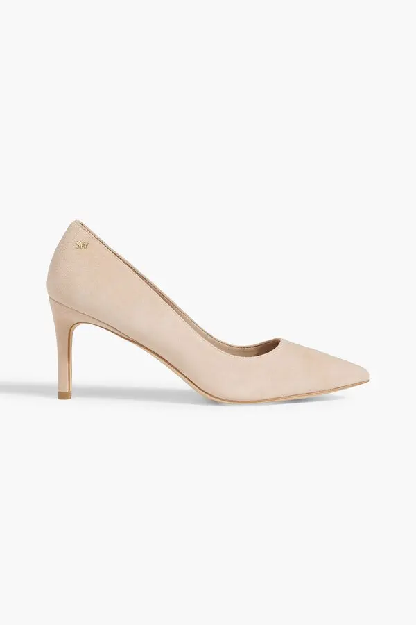 STUART WEITZMAN Leigh 75 Suede Pumps - Beige