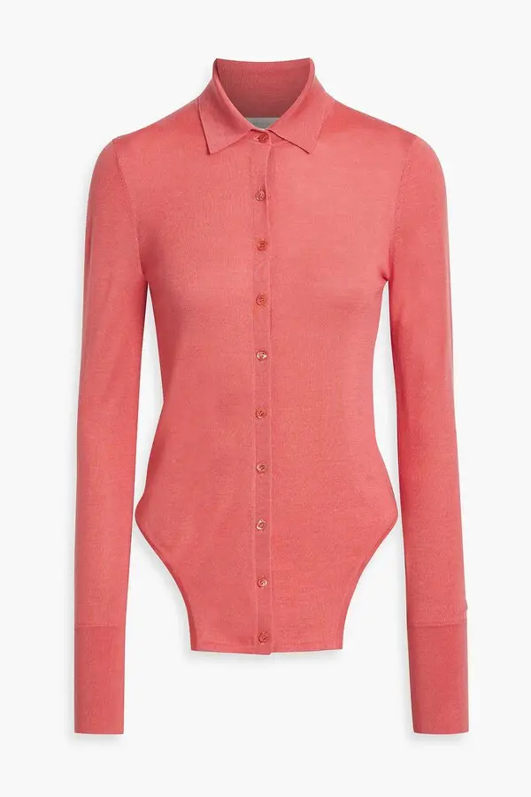 Lapointe Asymmetric Wool-blend Cardigan - Bubblegum