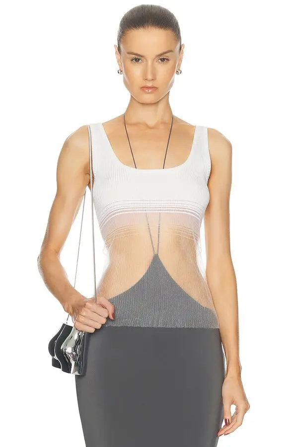 GRACE LING Evanescent Tank Top - Snow