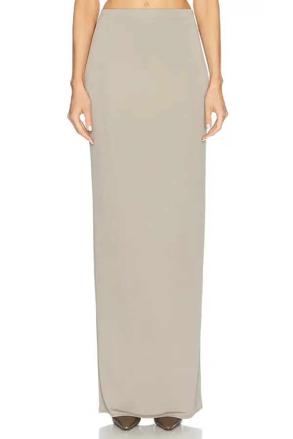 HELSA Matte Jersey Slim Skirt - Oyster