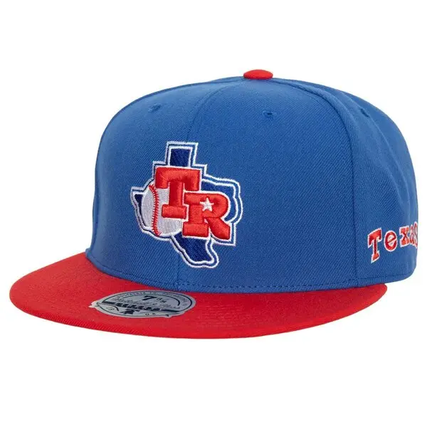 Mitchell & Ness Red Texas Rangers Bases Loaded Fitted Hat - Royal ...