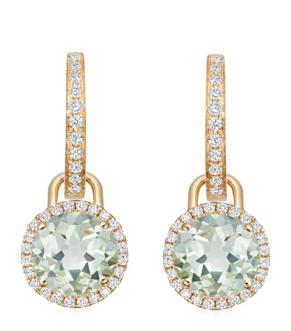 Kiki Mcdonough Yellow Diamond And Green Amethyst Grace Earrings