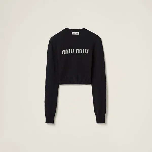 Miu Miu Wool And Cashmere Sweater - Black