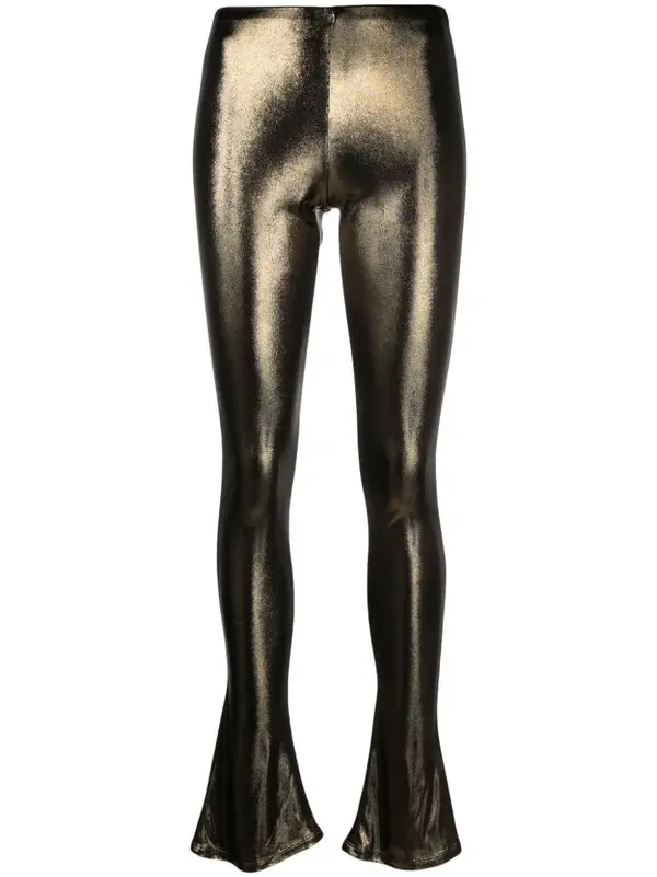 Blumarine Laminated Finish Leggings - Gold
