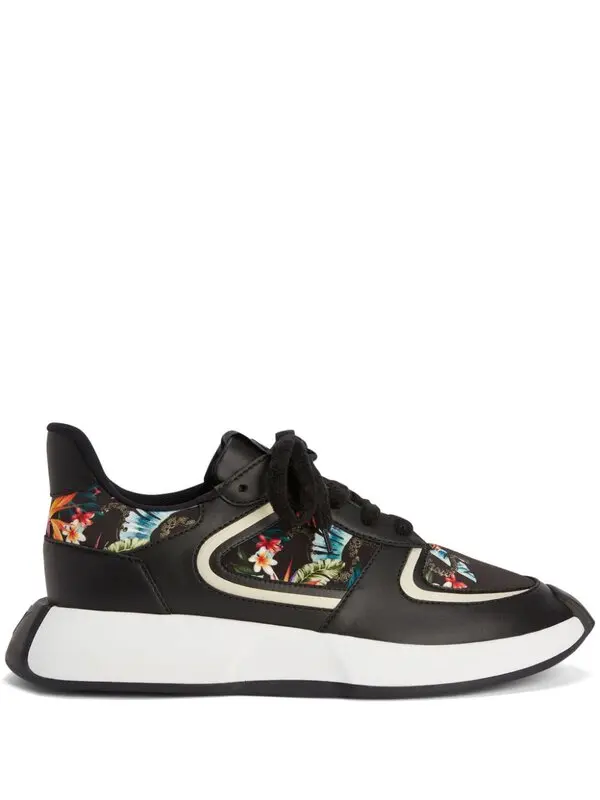 Giuseppe Zanotti Ferox floral design sneakers Giuseppe Zanotti Ferox Sneakers - Black | Garmentory main image 2
