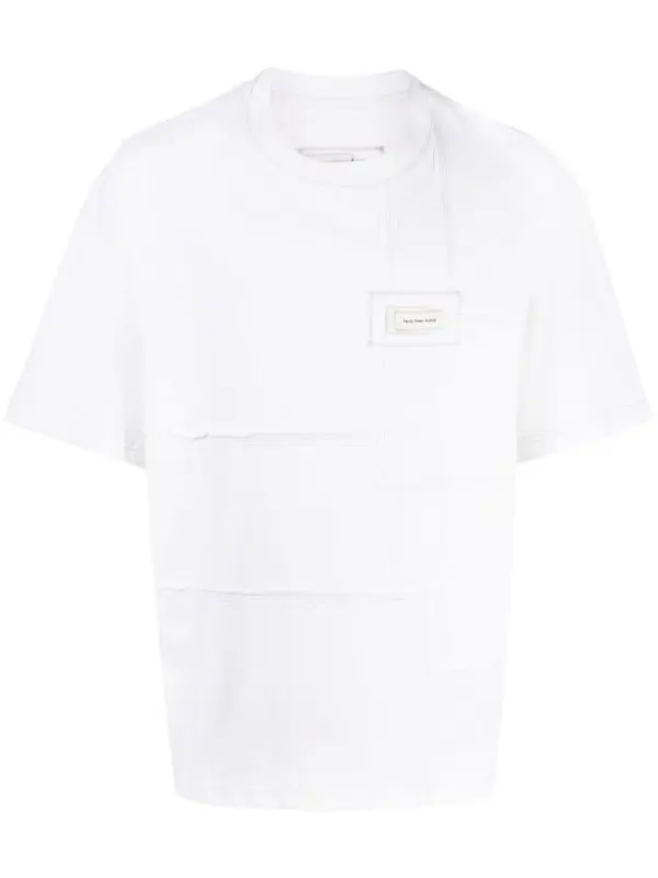 FENG CHEN WANG Logo-patch Panelled Cotton T-shirt