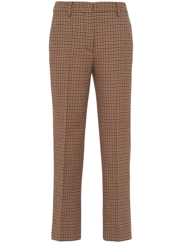 Prada Houndstooth-check Wool Trousers