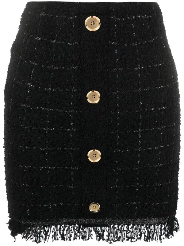 Pinko Girino Basket-weave Fringed Miniskirt