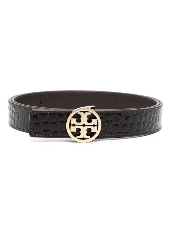 Tory Burch Miller Crocodile-embossed Belt - Brown