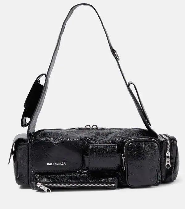Balenciaga Superbusy Xs Leather Shoulder Bag - Black | Editorialist