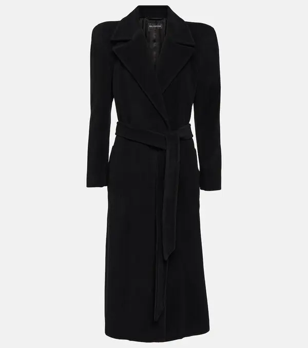 Balenciaga Cashmere And Wool-blend Coat - Black