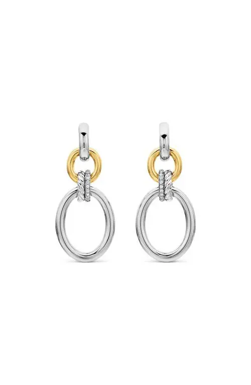 David Yurman Mercer™ Diamond Drop Earrings - Sterling Silver/18ky Gold