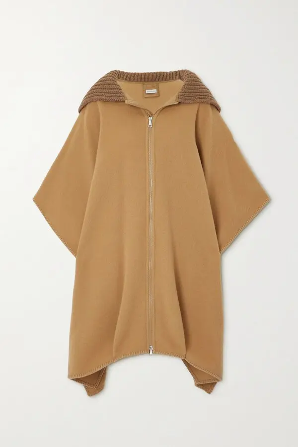 Moncler Wool Cape - Brown