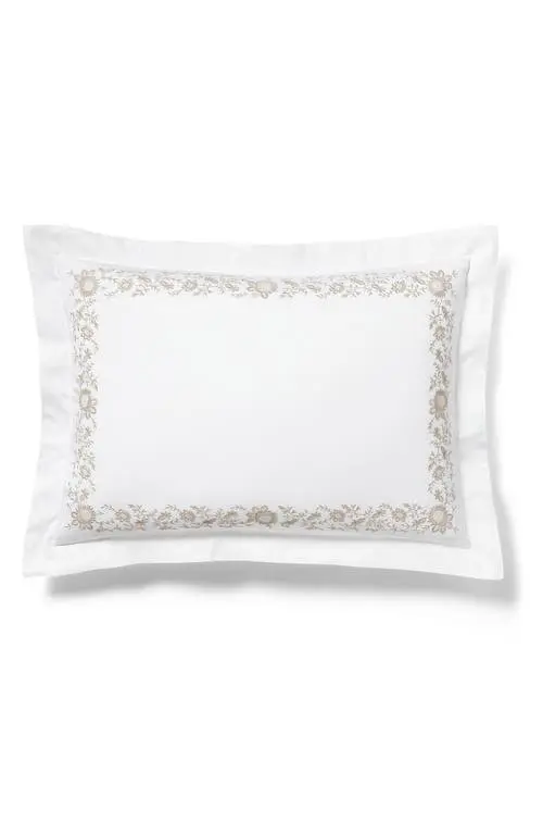 Ralph Lauren Eloise Embroidered Organic Cotton Pillow Sham - True Platinum
