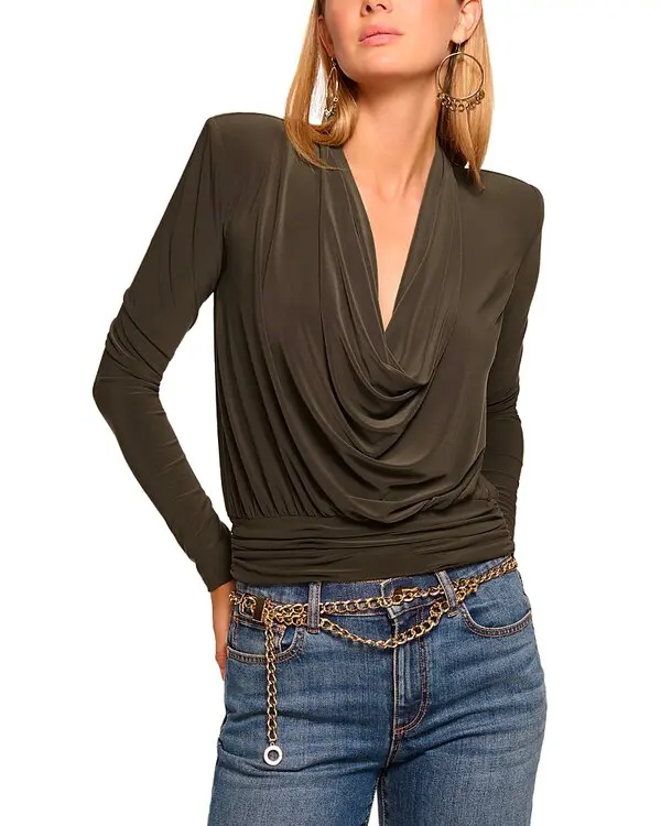 Ramy Brook Eden Cowlneck Top - Deep Olive