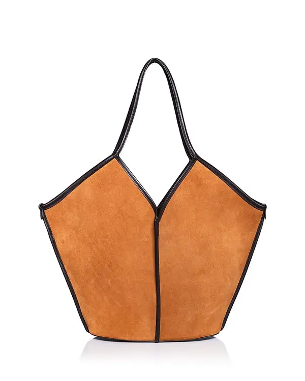 Hereu Calella Extra Large Suede Tote - Tan/dark Brown
