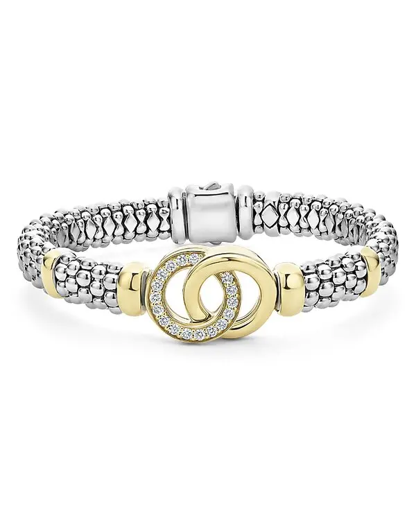 Lagos 18k Yellow Gold And Sterling Silver Diamond Bracelet - Silver/gold