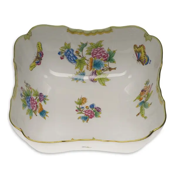 HEREND Square Porcelain Salad Bowl