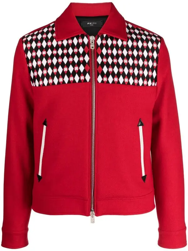 Buy Amiri Monogram-jacquard Work Jacket - Red At 29% Off | Editorialist