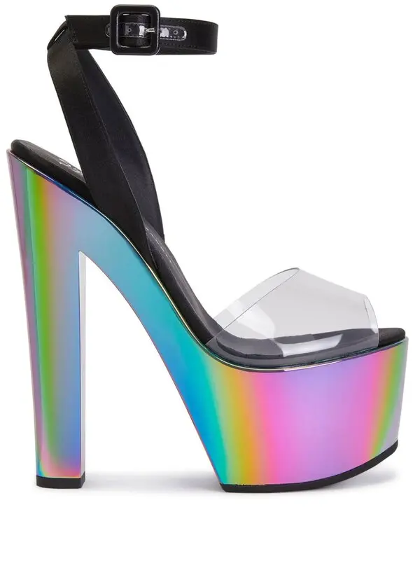 GIUSEPPE ZANOTTI Tarifa Plexi Platform Sandals - Black