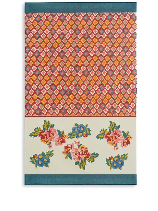 LISA CORTI Lisa Bouquet Graphic-print Beach Towel - Blue