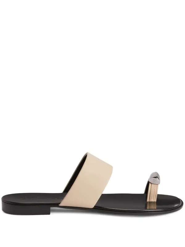 GIUSEPPE ZANOTTI Norbert Leather Sandals - Neutrals