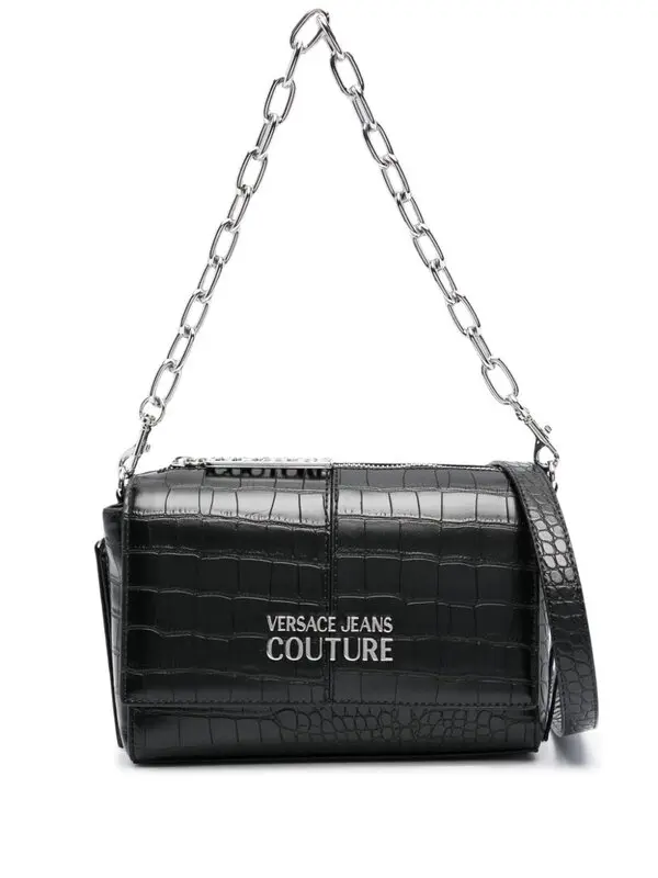 Versace Crocodile-effect Shoulder Bag