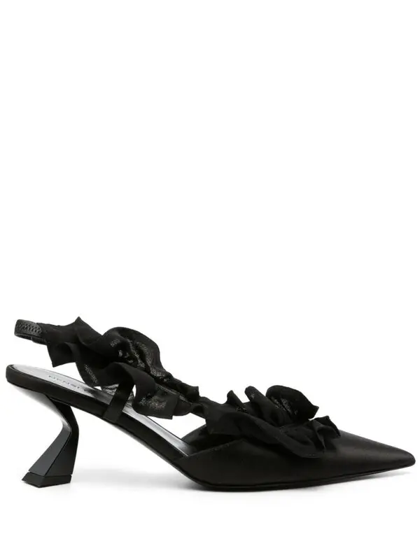 NENSI DOJAKA Ruffle-detailed Slingbacks