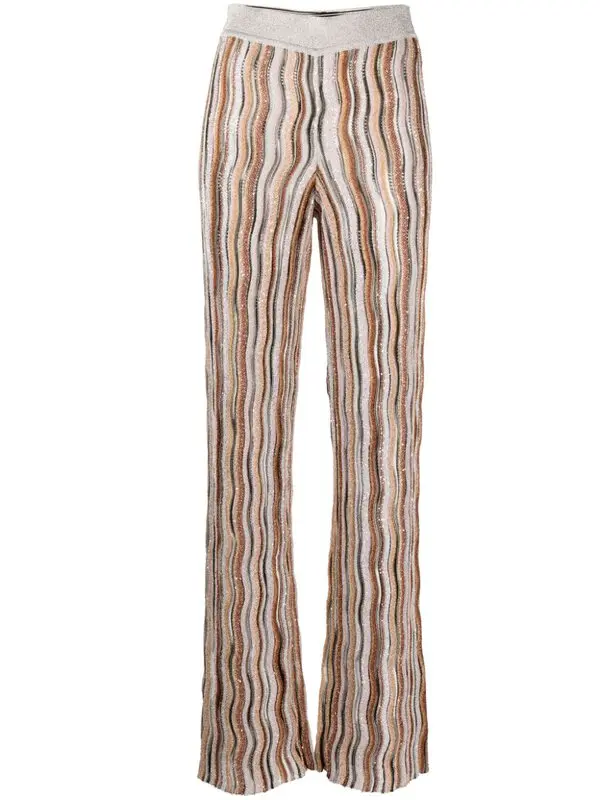 Missoni Striped Sequined Flared Trousers