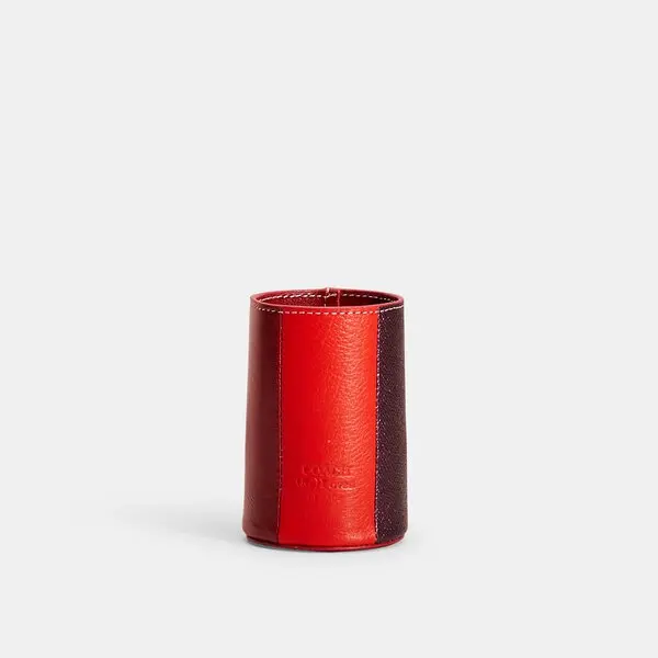Coach Remade Colorblock Pencil Cup - Red Multi