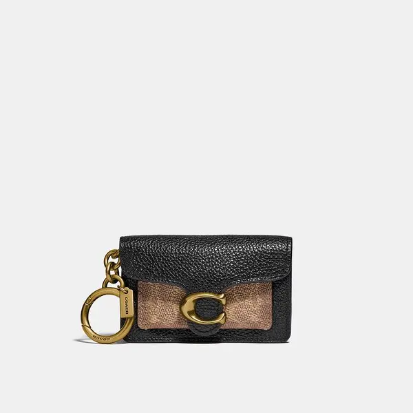 Coach Mini Tabby Bag Charm In Signature Canvas In B4/Black - 50% Off ...