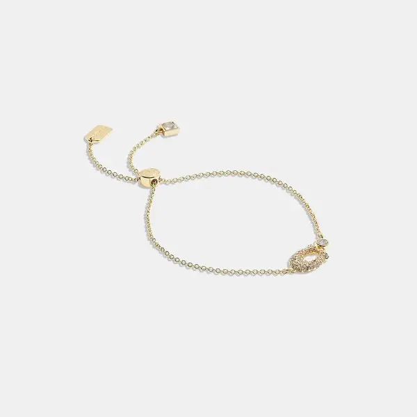 Coach Signature Pavé Slider Bracelet - Gold/clear