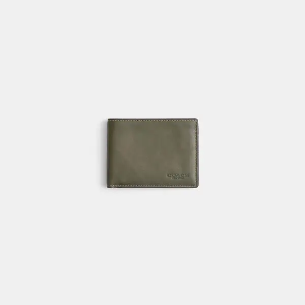 Coach Restored Slim Billfold Wallet - Army Green