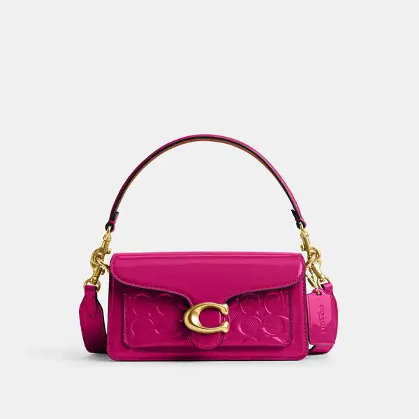 Coach® Tabby Shoulder Bag 20 In Signature Leather - Brass/Magenta