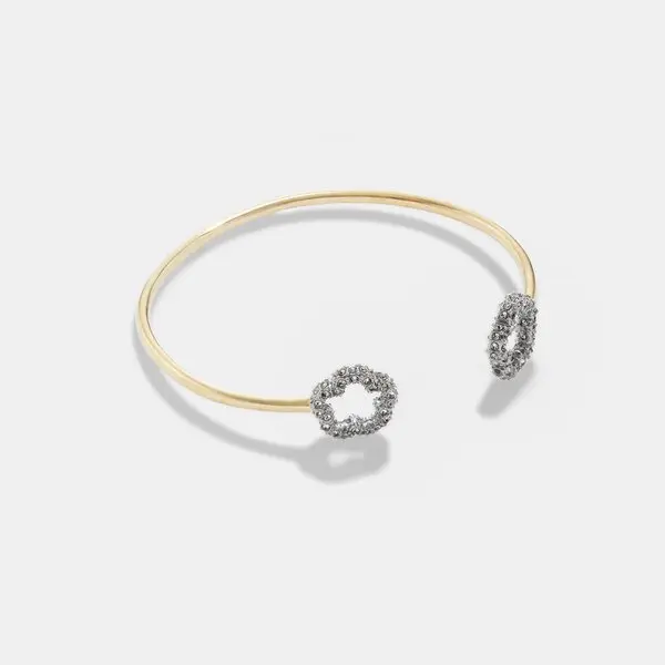 Coach Pavé Tea Rose Open Cuff Bracelet - Gold | Editorialist