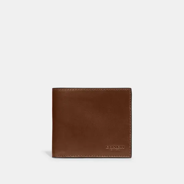 Coach Boxed Double Billfold Wallet - Dark Saddle