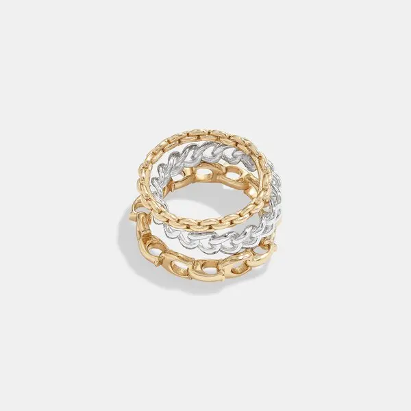 Coach Signature Mixed Chain Ring Set