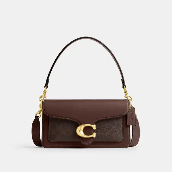 バッグ Tabby Shoulder Bag 26 Signature Canvas Coach Tabby Shoulder Bag 26 In Signature Canvas - Brass/Maple