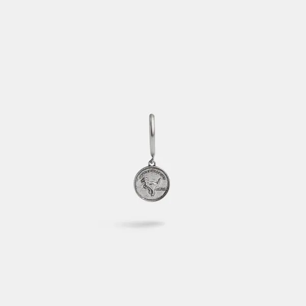 Coach Sterling Coin Single Huggie Earring