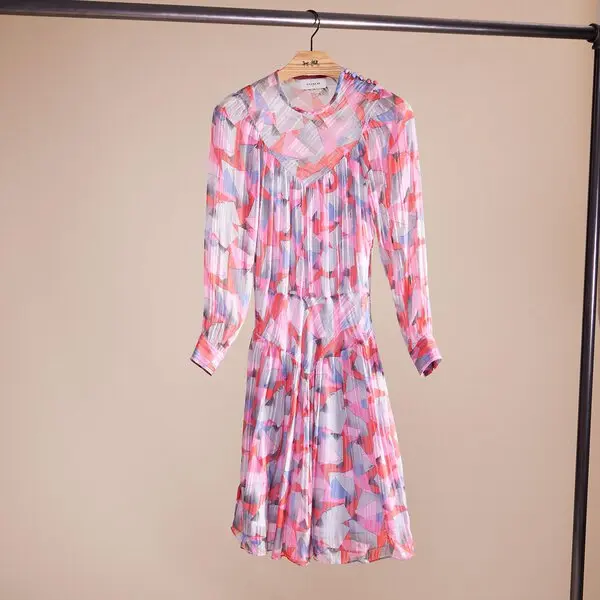 Coach Restored Bold Geo Yoke Midi Dress