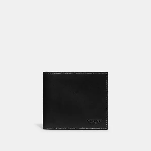 Coach Boxed Double Billfold Wallet - Black