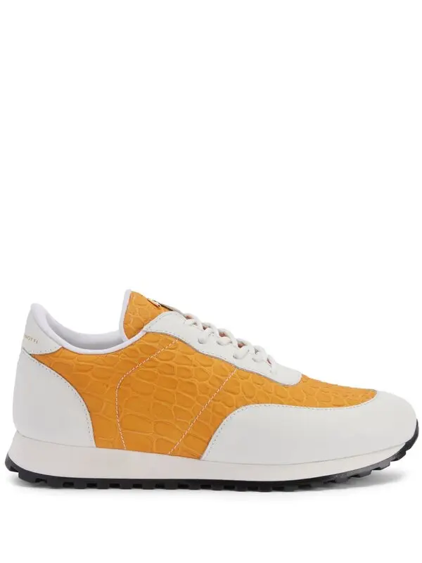 GIUSEPPE ZANOTTI Jimi Panelled Low-top Sneakers - Orange