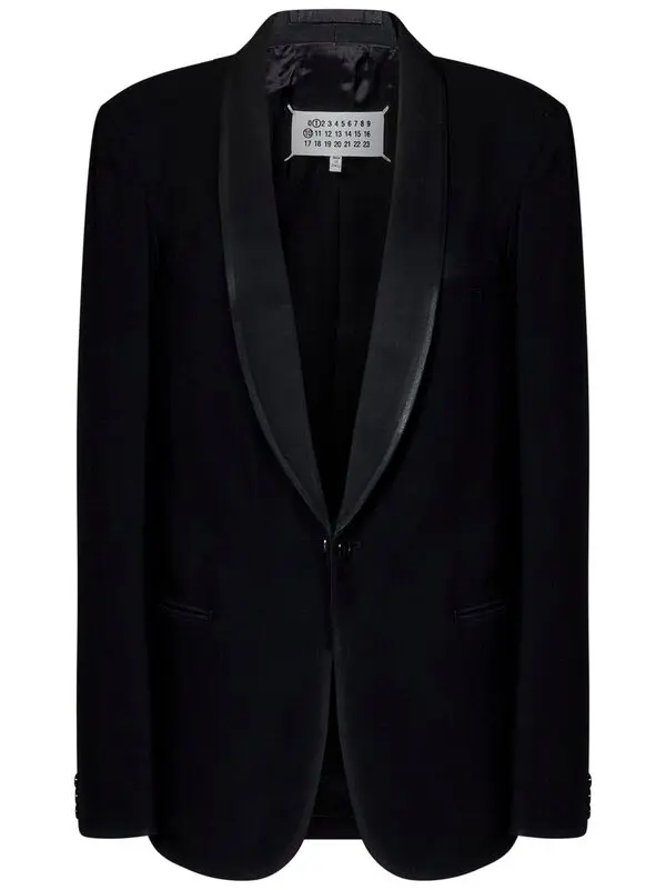 MAISON MARGIELA Wool Single-breasted Blazer Jacket - Black
