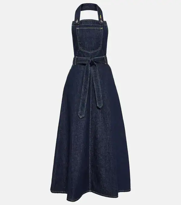 kenzo denim dress Kenzo Tied-waist Denim Wrap Dress