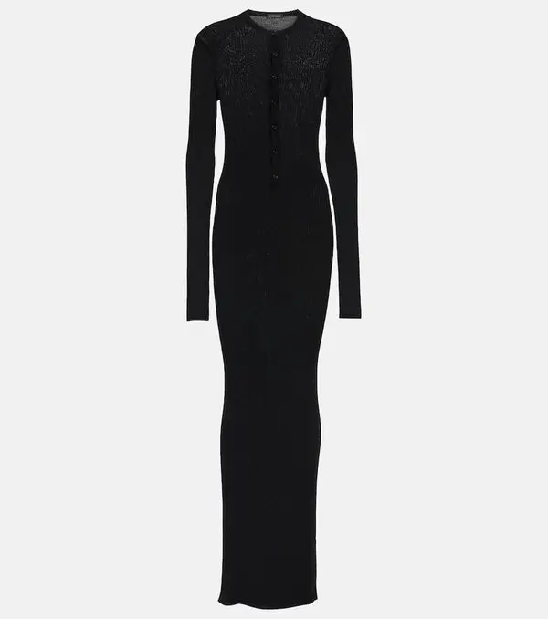 Ann Demeulemeester Ribbed-Knit Wool Maxi Dress In Black - 50% Off |  Editorialist
