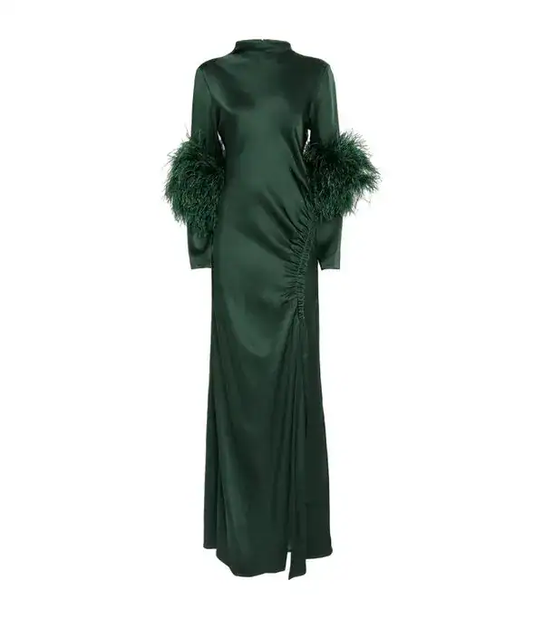 slim fit dress slacks THE ALEXIS FEATHER TRIM MINI DRESS (TURQUOISE/GREEN) | Love Cherish