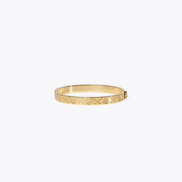 Tory Burch T Monogram Hinge Bracelet - Tory Gold