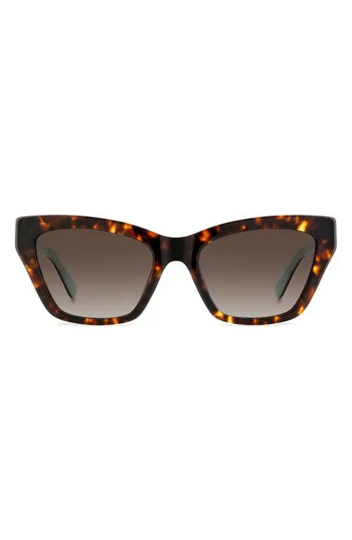 Kate Spade New York Fay 54mm Gradient Cat Eye Sunglasses - Havana/brown Gradient