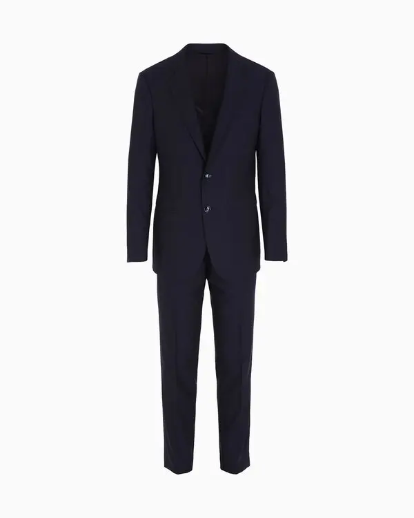 Giorgio Armani Manhattan Line Single-breasted Suit In Pinstripe Virgin Wool - Blue
