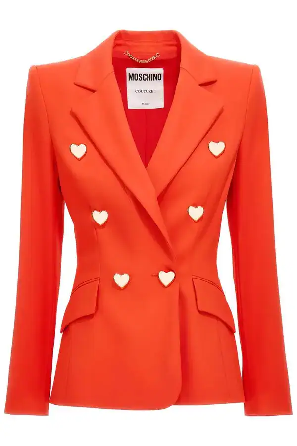Buy Moschino Jacket With Heart-shaped Buttons - Red At 24% Off ...